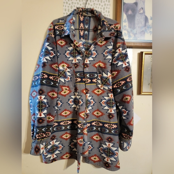 Vintage | Jackets & Coats | Vintage Aztec Fleece Jacket | Poshmark